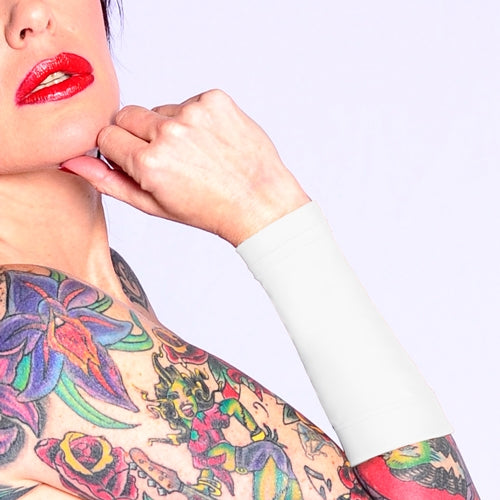 White Forearm Sleeve for Covering Tattoos | US Made Ink Armor | Tat2X