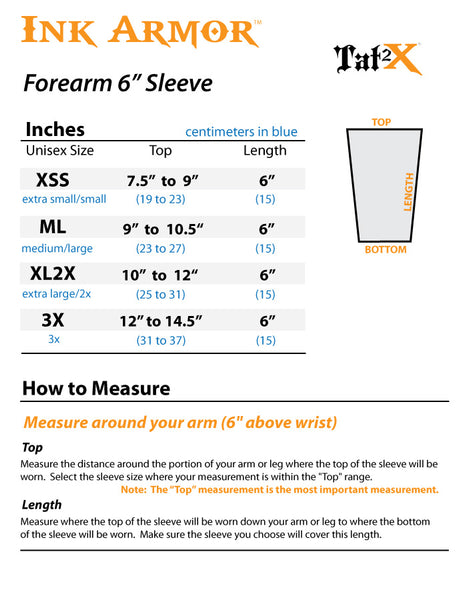 White Six Inch Forearm Tattoo Covers for Work | Made in America -Tat2X